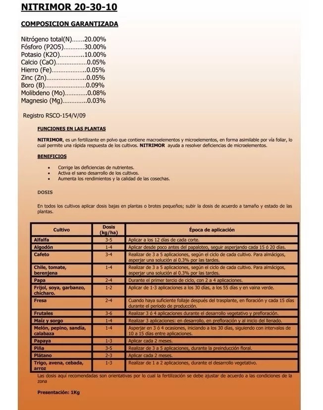Fertilizante foliar Nitrimor | Al Natural Grow Shop